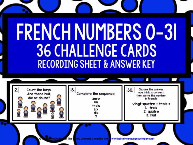 Secondary French resources: numbers