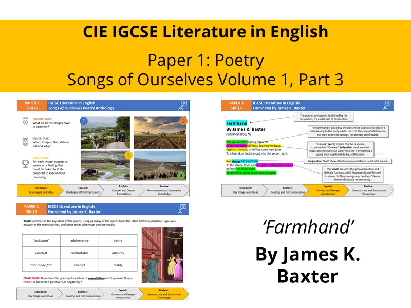 Farmhand by James K. Baxter (CIE IGCSE) | Teaching Resources