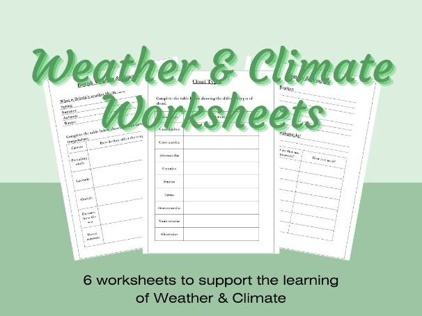 Geography Weather and Climate Worksheets | Teaching Resources