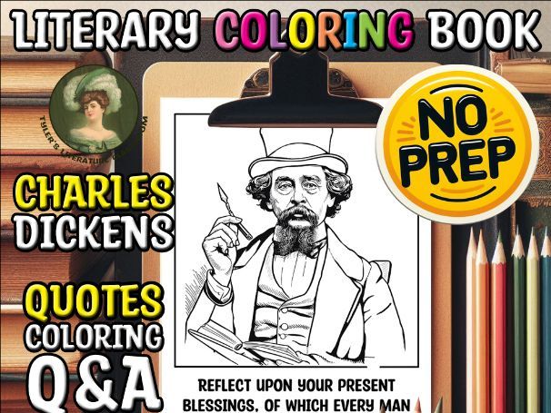 Literary Coloring Book : Coloring Sheets & Quotes No Prep for Charles ...