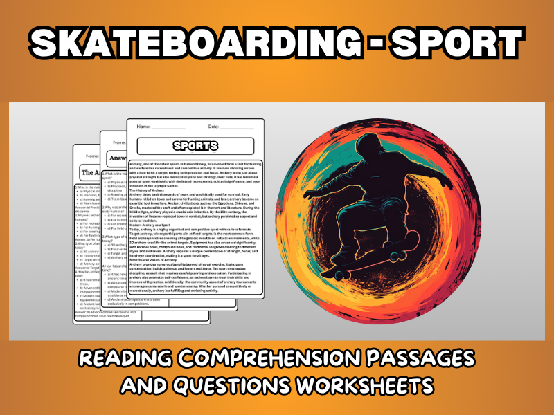 Skateboarding - Sport Reading Comprehension Passages and Questions ...