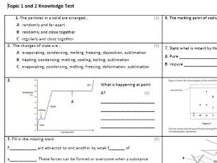 Edexcel CC4 Chemistry Knowledge Assessment | Teaching Resources