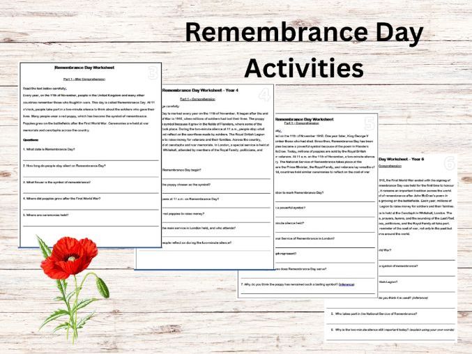 Remembrance Day Complete Resource Pack – Assembly & Activity Worksheets (Years 3–6) | Teaching ...