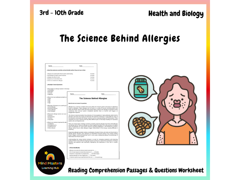 The Science Behind Allergies Reading Comprehension Passages & Questions ...