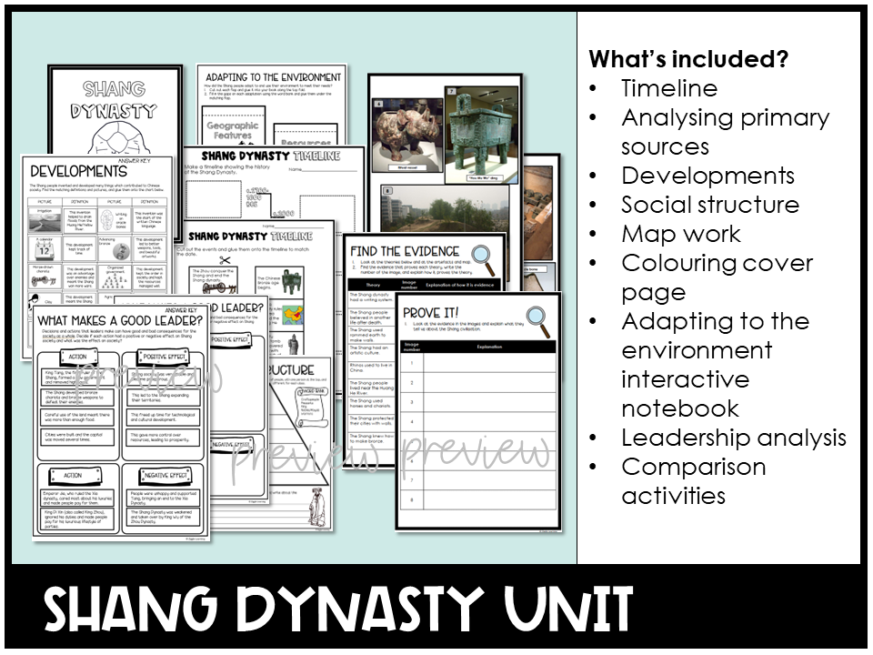 Ancient China Shang Dynasty Activities KS2 | Teaching Resources