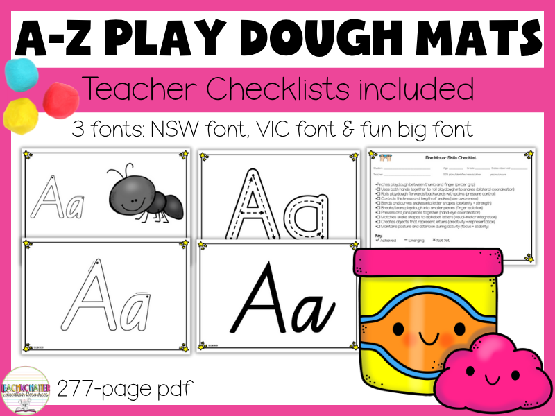 A-Z Alphabet play doh mats with phonics pictures | Teaching Resources