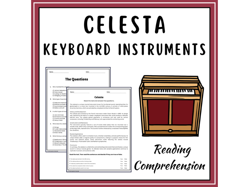 Celesta Reading Comprehension Passages & Questions Worksheets ...