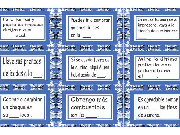 Places and Buildings Spanish 4 Worksheet-2 Game-1 Exam Bundle ...