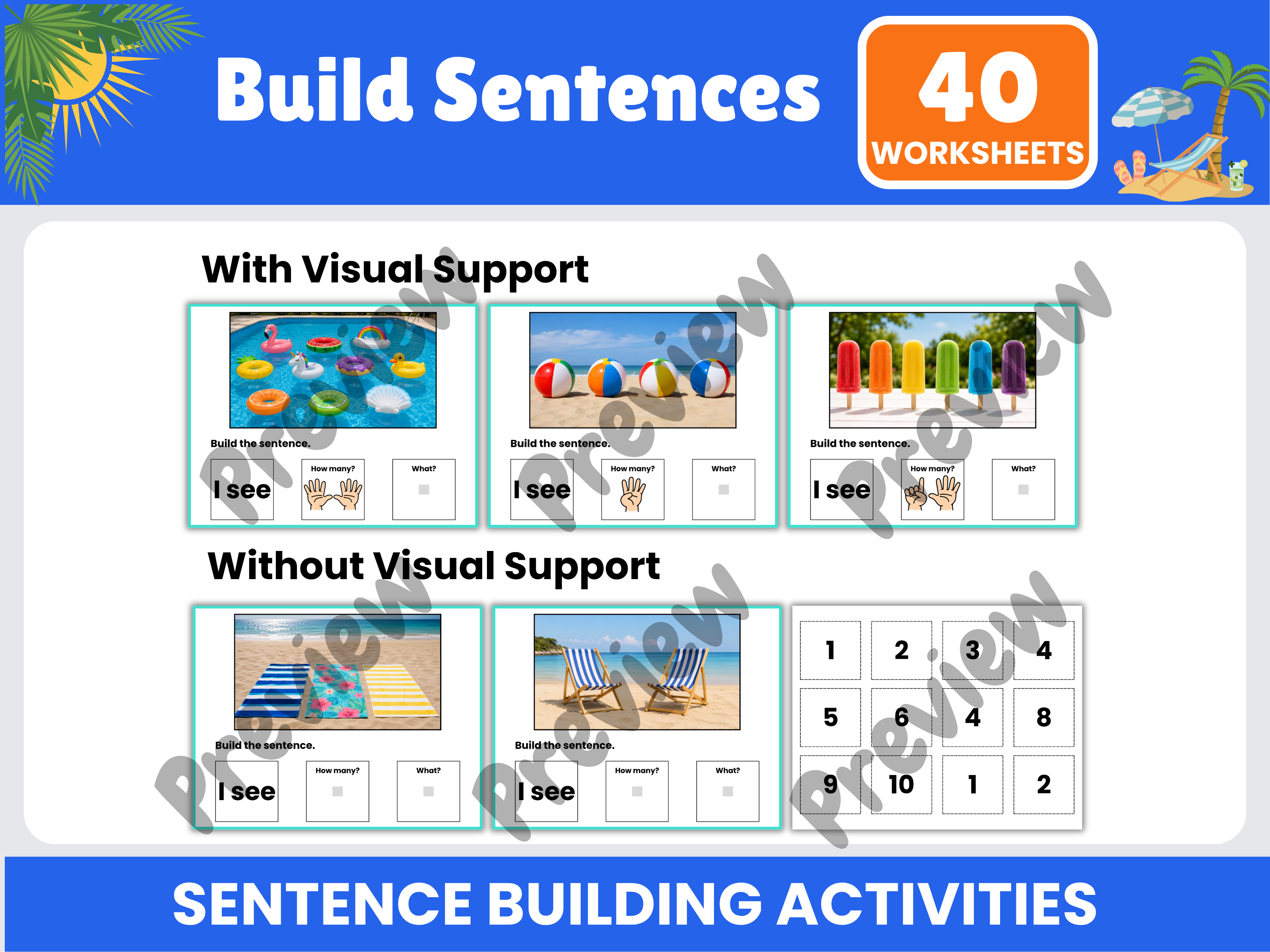 Build Sentences with Summer Photos | Teaching Resources
