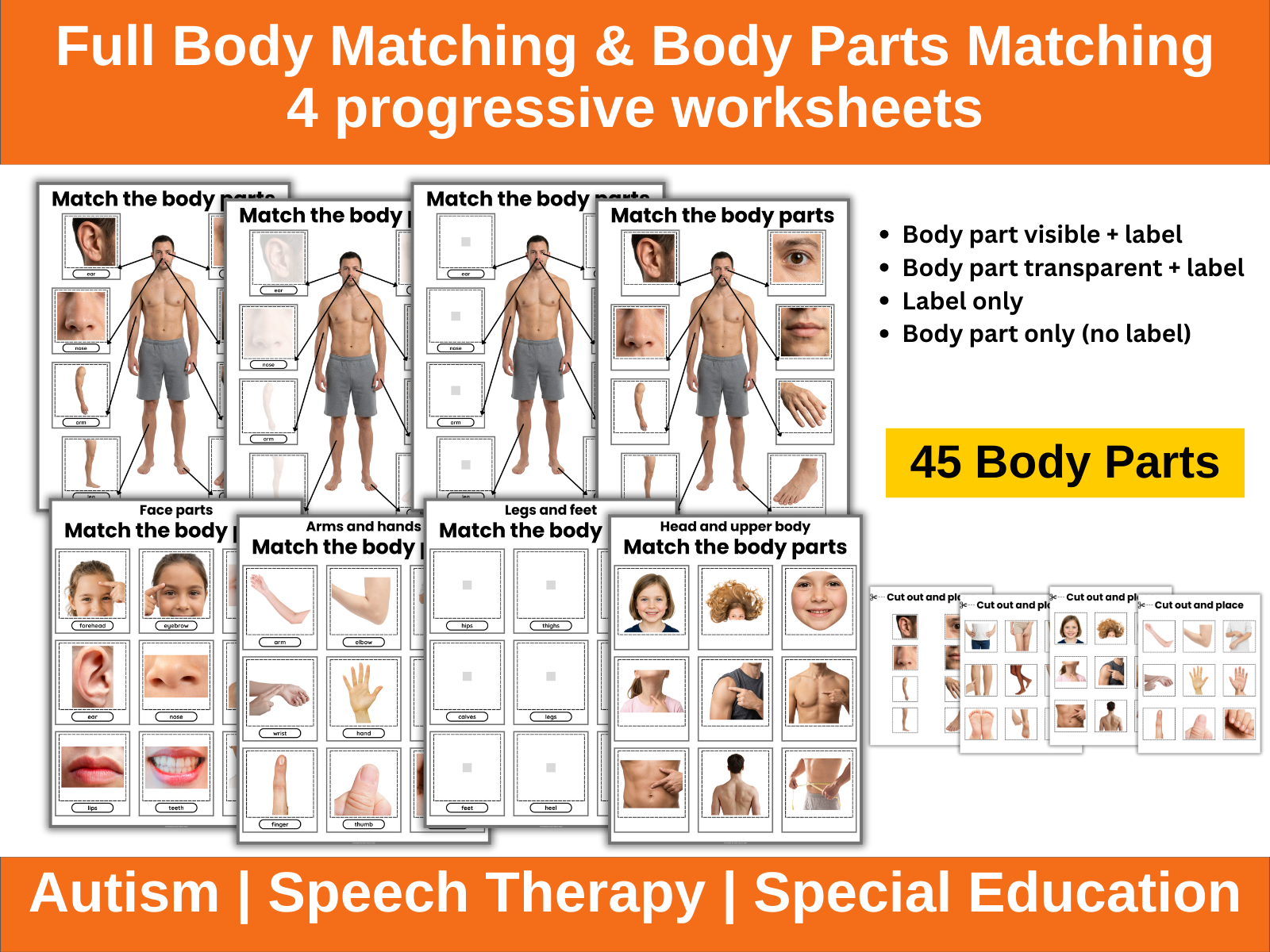 Body Parts Matching Activity (Autism) | Teaching Resources