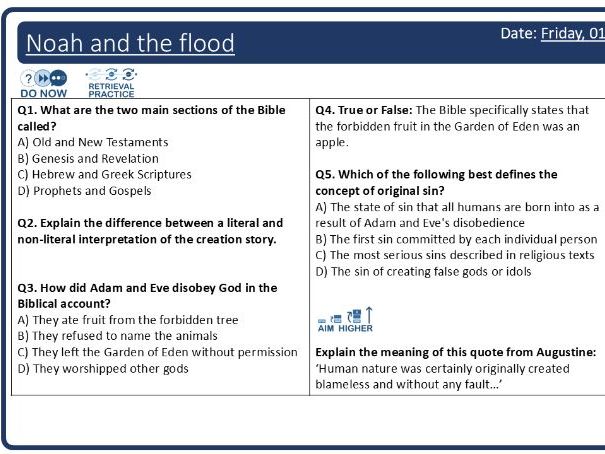 Noah and the flood | Teaching Resources