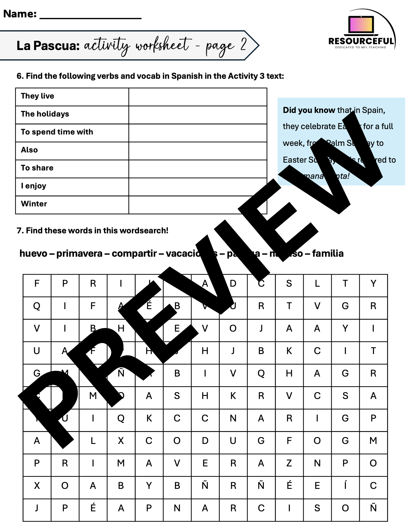 Spanish Easter/Pascua Activity worksheets (x3!): comprehension ...