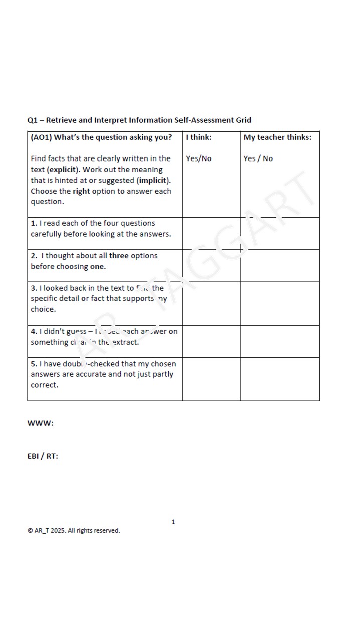 One AQA 2026 GCSE English Language Paper 1 Mock | Q5 Tasks (Gat ...