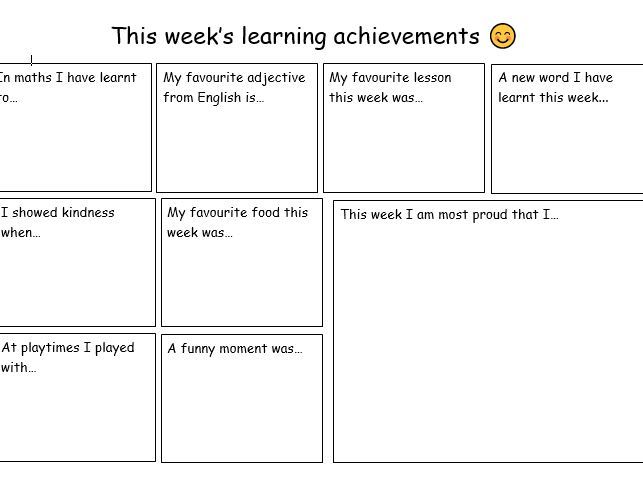 Weekly Achievements Mat | Teaching Resources