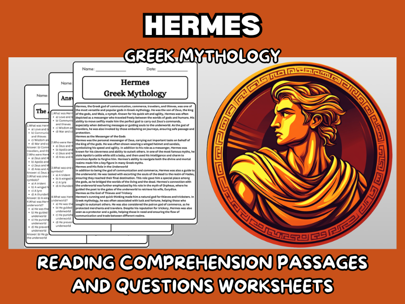Hermes - Greek Mythology Reading Comprehension Passages and Questions ...