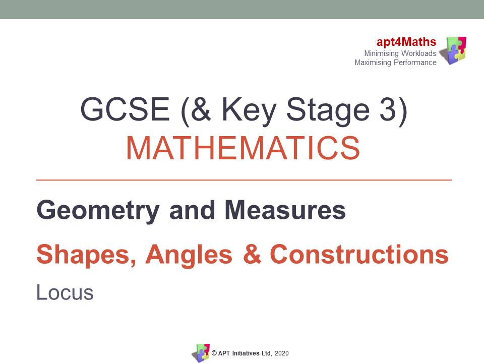 apt4Maths: LOCUS PowerPoint for GCSE Maths (Lesson 13 of 14 on Shapes ...