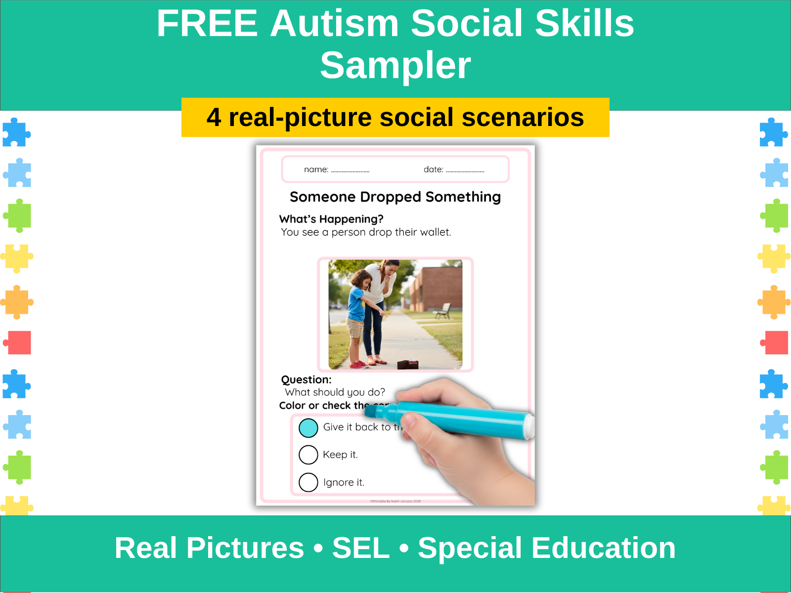 Free Autism Social Skills Worksheets | Teaching Resources