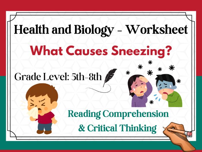 What Causes Sneezing?: Reading Comprehension Passages & Questions ...