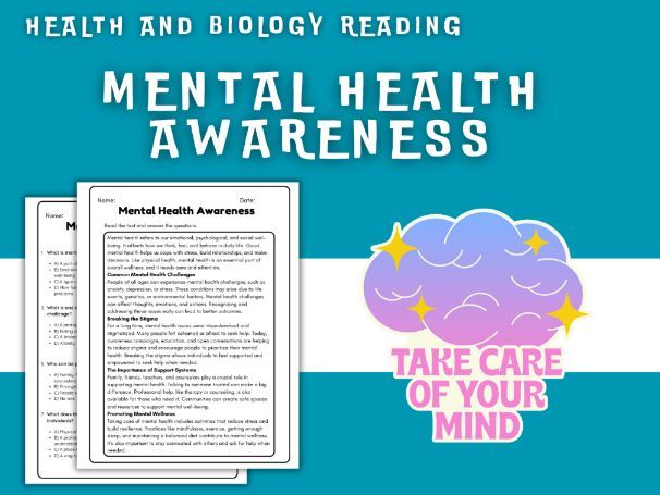 The Brain, Senses & Mental Health Reading Worksheet Bundle | Teaching ...