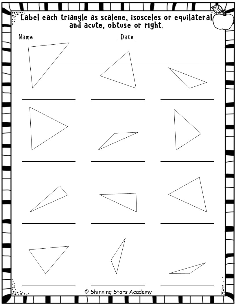 Identify Each Triangle (Scalene, Isosceles, or Equilateral and Acute ...
