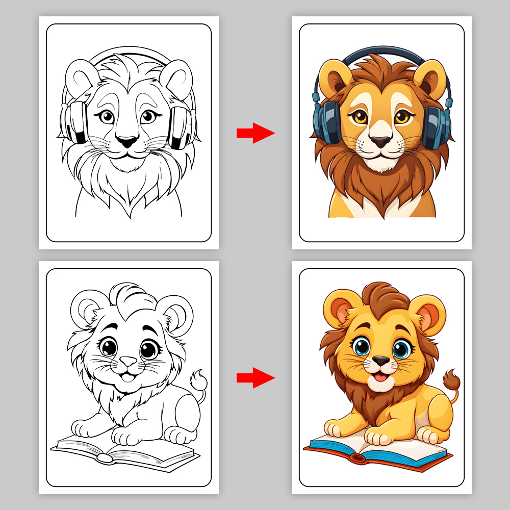 Cute Printable Lion Coloring Pages | Teaching Resources