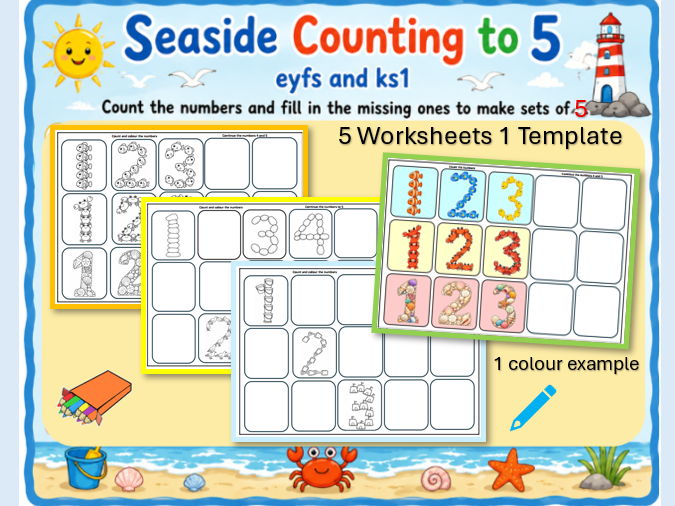 Seaside Counting to 5 EYFS and KS1 | Teaching Resources