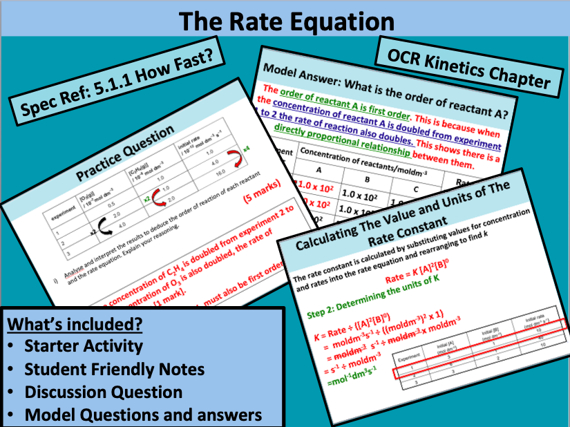 Kinetics: The Rate Equation (A Level Chemistry) | Teaching Resources