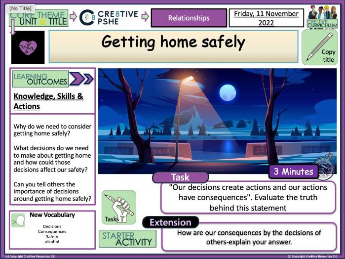 Getting home safely PSHE | Teaching Resources