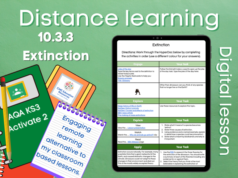 Extinction Distance learning | Teaching Resources