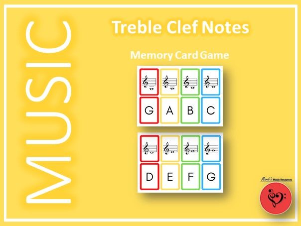 Treble Clef Notes Memory Card Game | Teaching Resources