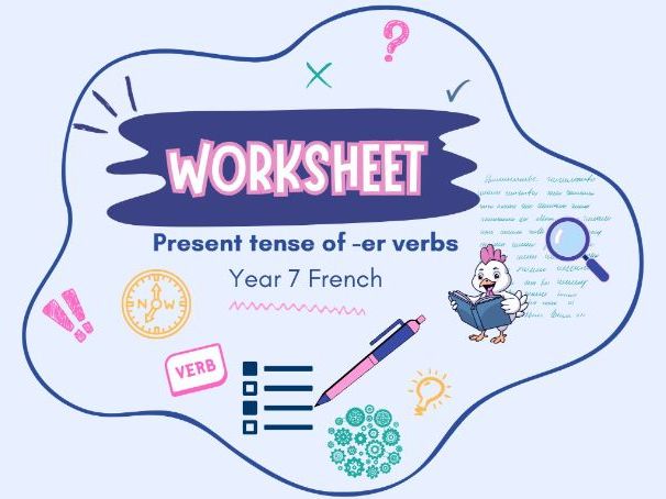Present tense of -er verbs in French - KS3 worksheet | Teaching Resources
