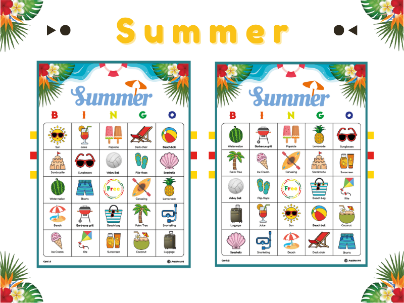 Summer Bingo Game : No Prep Fun Activity for End of the Year | Free ...