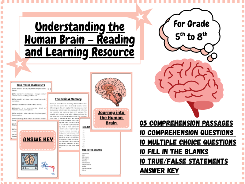 Understanding the Human Brain – Reading Passages with Questions, MCQs ...