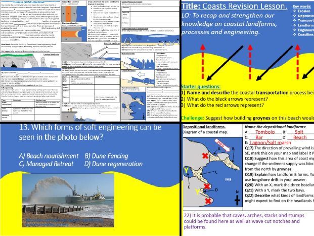GCSE Geography Coasts revision lesson. Fits: AQA, OCR, Edexcel, IGCSE ...