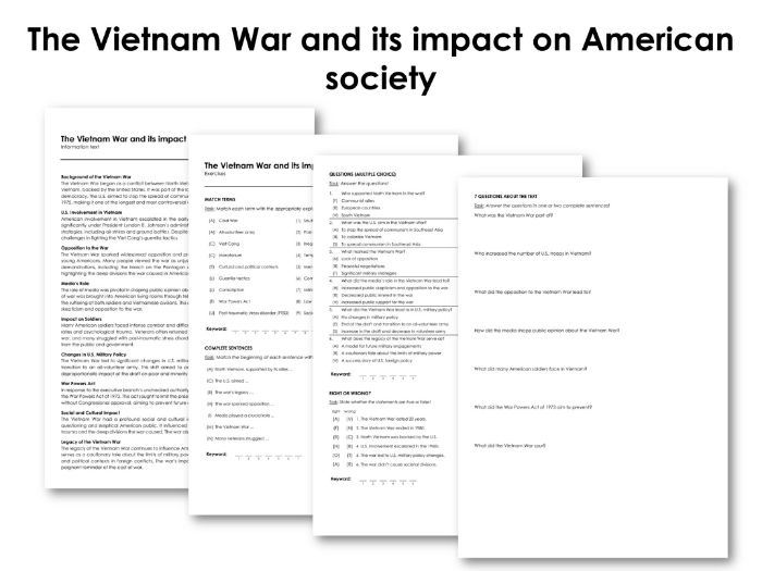 The Vietnam War and its impact on American society | Teaching Resources