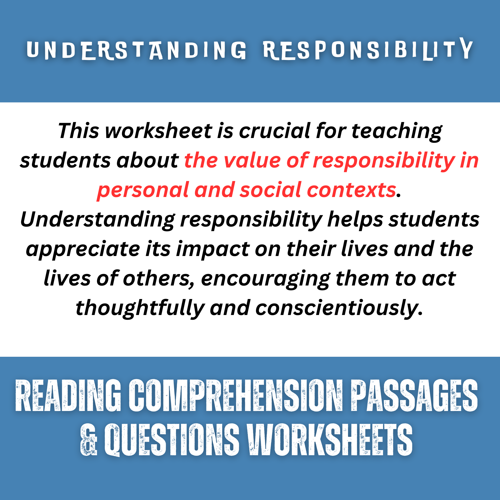 Understanding Responsibility -Psychology and Human Behavior Reading ...