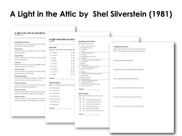 A Light in the Attic by Shel Silverstein (1981) | Teaching Resources
