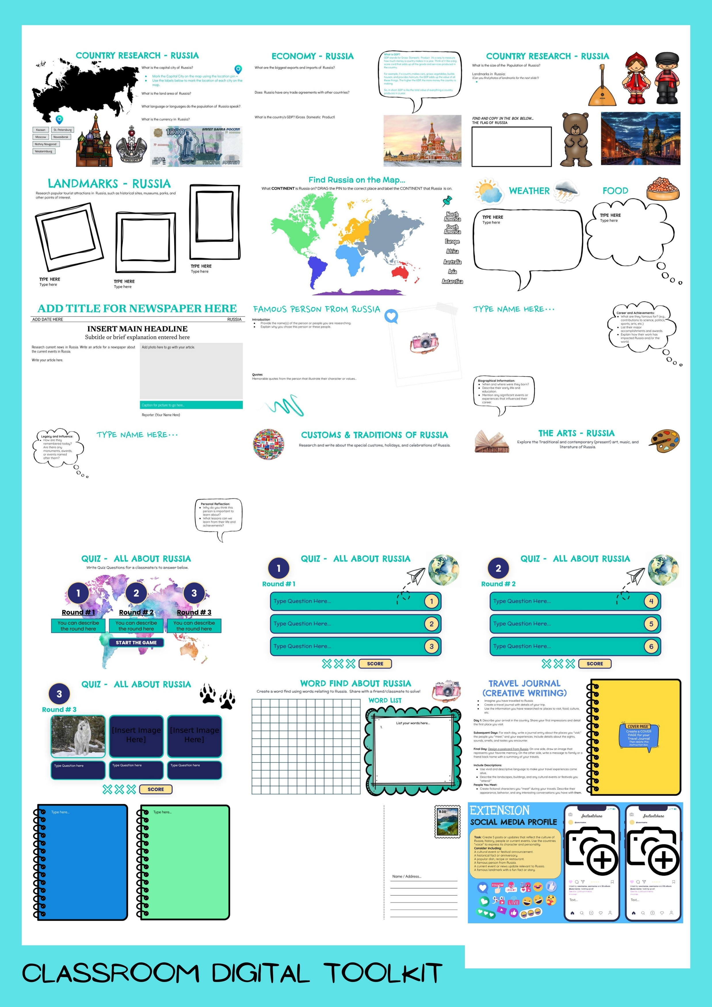 RUSSIA - Country Research Project (Google Slides™) | Teaching Resources