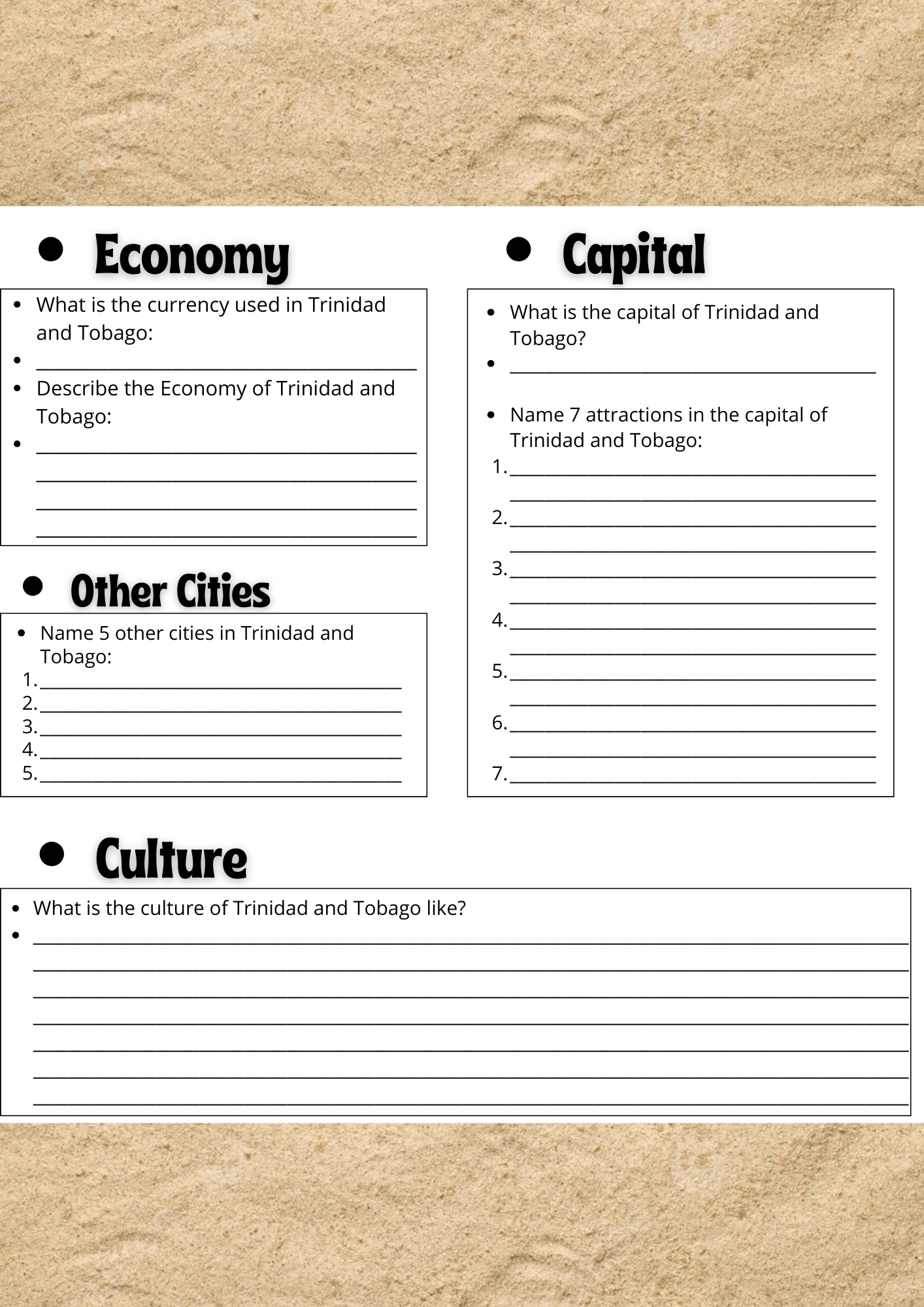 Country Study Research Project - Trinidad and Tobago - Social Studies ...