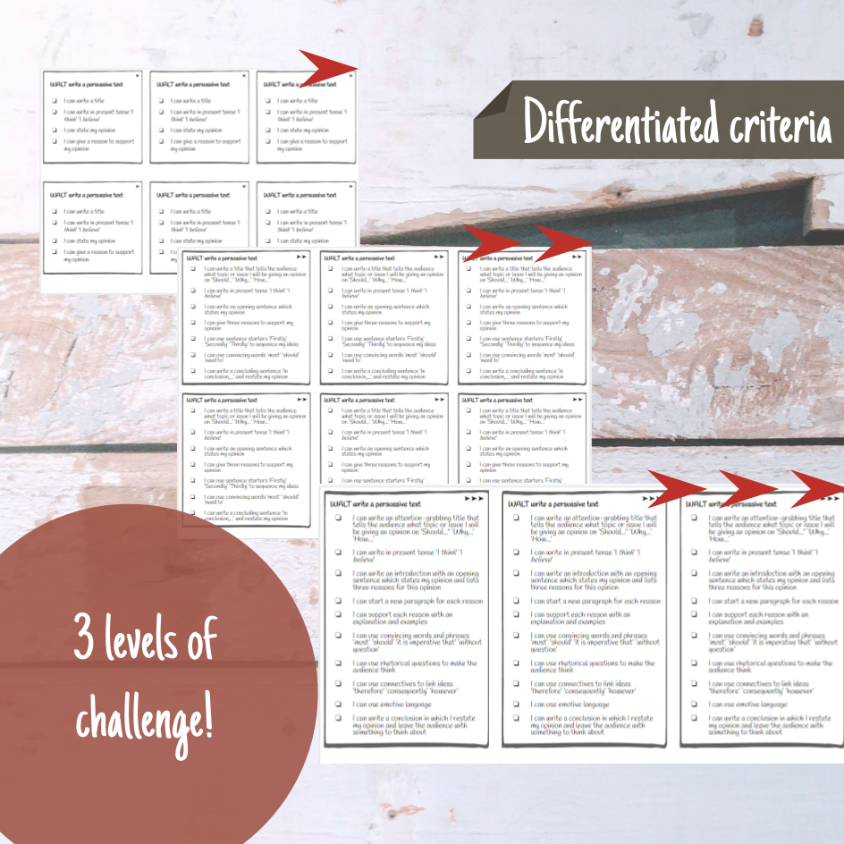 Success Criteria for Persuasive Writing | Teaching Resources