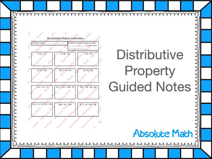 Distributive Property Guided Notes | Teaching Resources