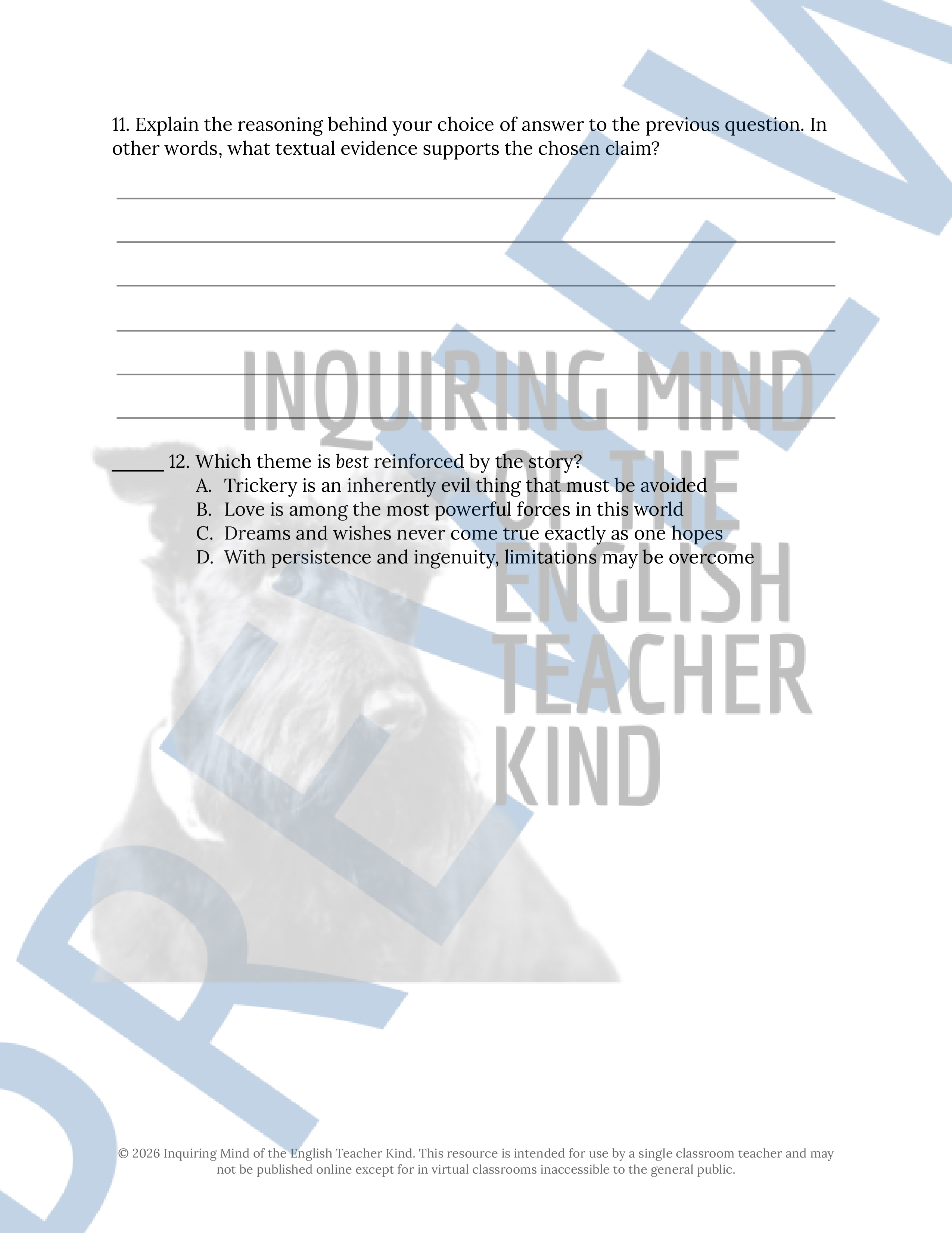 "Tom Thumb" Close Reading Analysis Worksheet | Brothers Grimm Fairy ...