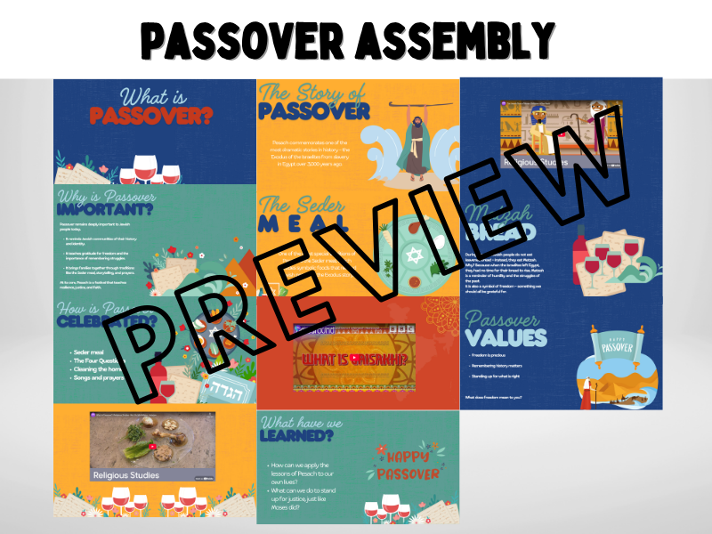 Passover Assembly -Fully Editable with Script | Teaching Resources