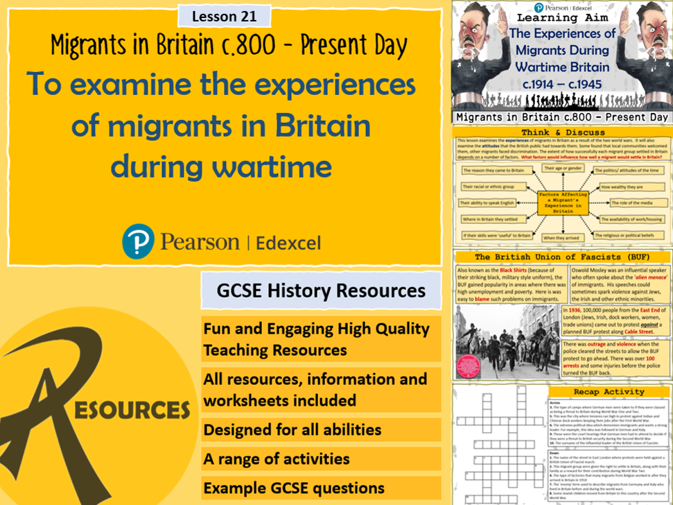 GCSE HISTORY Edexcel: Migrants in Britain Unit 4 (Modern Britain 1900 ...