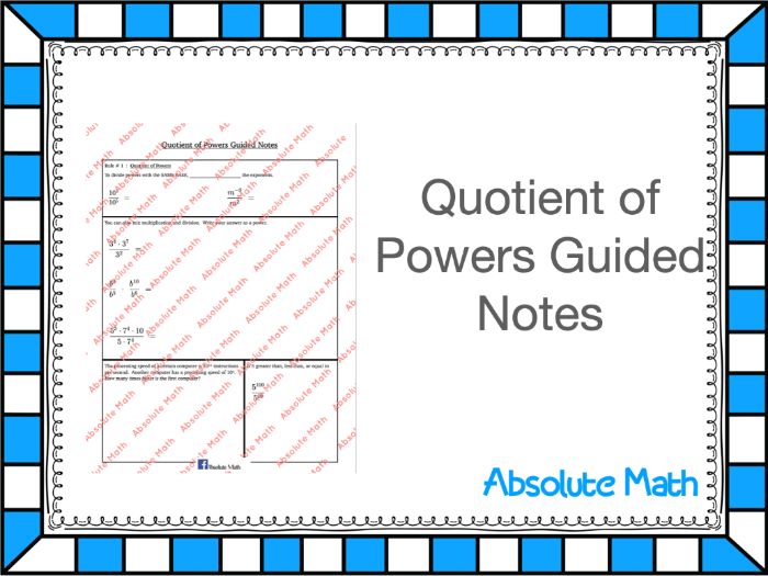 Quotient of Powers Guided Notes | Teaching Resources