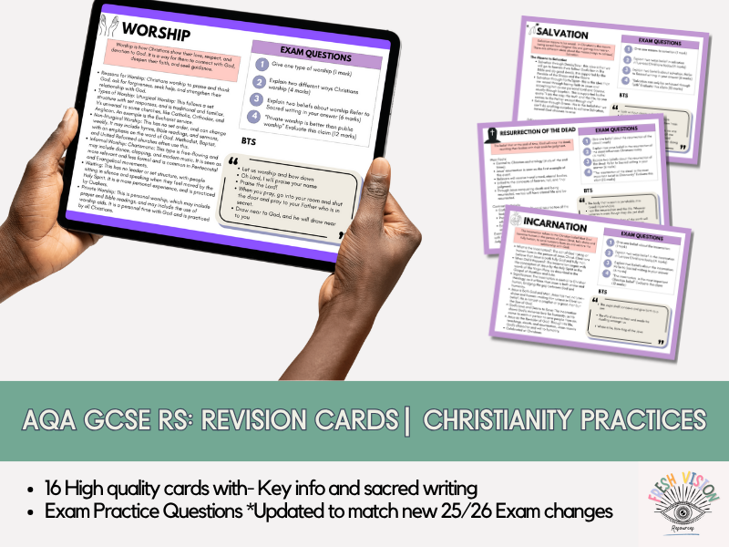 GCSE AQA Religious Studies Revision Cards – Christianity Practices ...