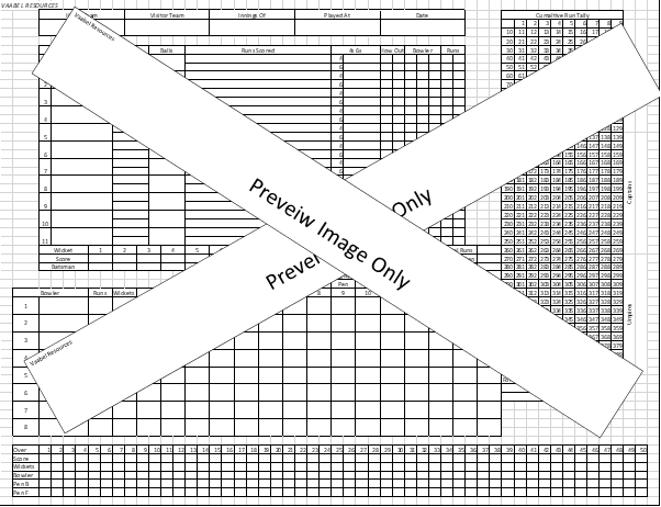 Cricket Score Sheets / Cards (Pairs, Kwik & 20 Over) | Teaching Resources