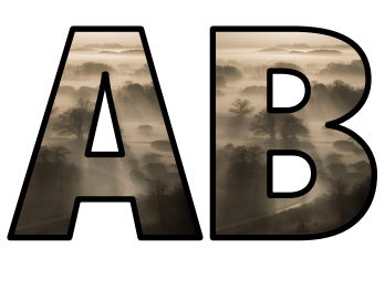 Fog Mist Nature Woods Lettering Set Display Title Letters Numbers Signs ...