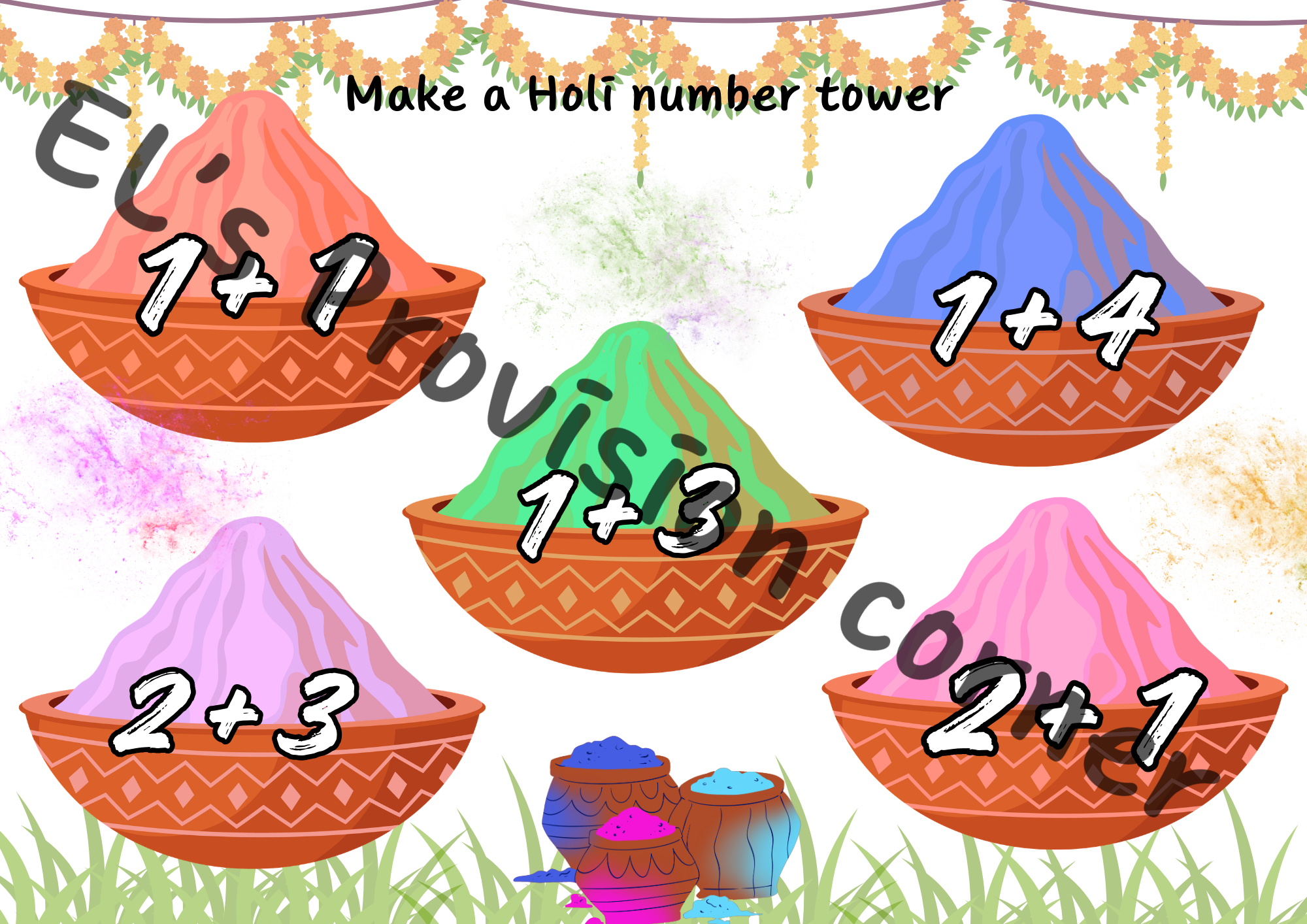Holi Festival- addition towers- continuous provision- EYFS- KS1 ...