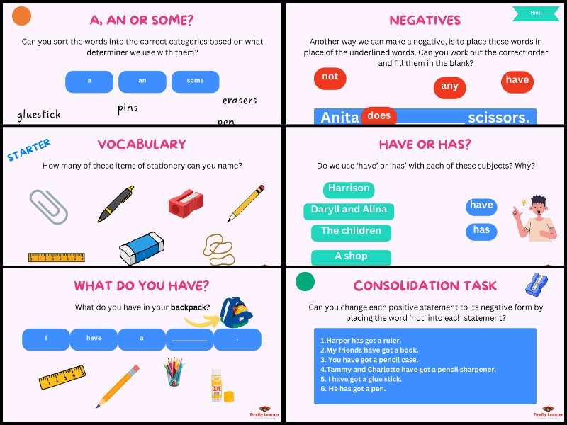 Stationery - What do you have? TEFL/ ESL English A1 Lesson + Activities ...